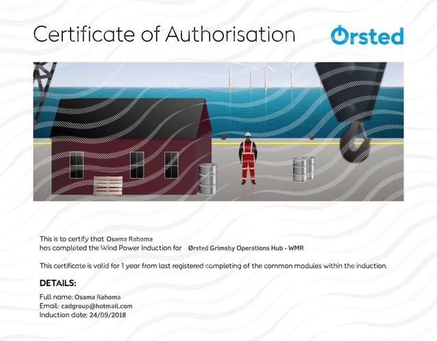 Offshore induction certificate | PDF