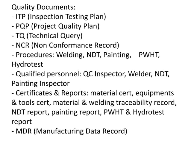 Offshore qc welding inspection versi 1 | PPTX | Business | Business and Finance