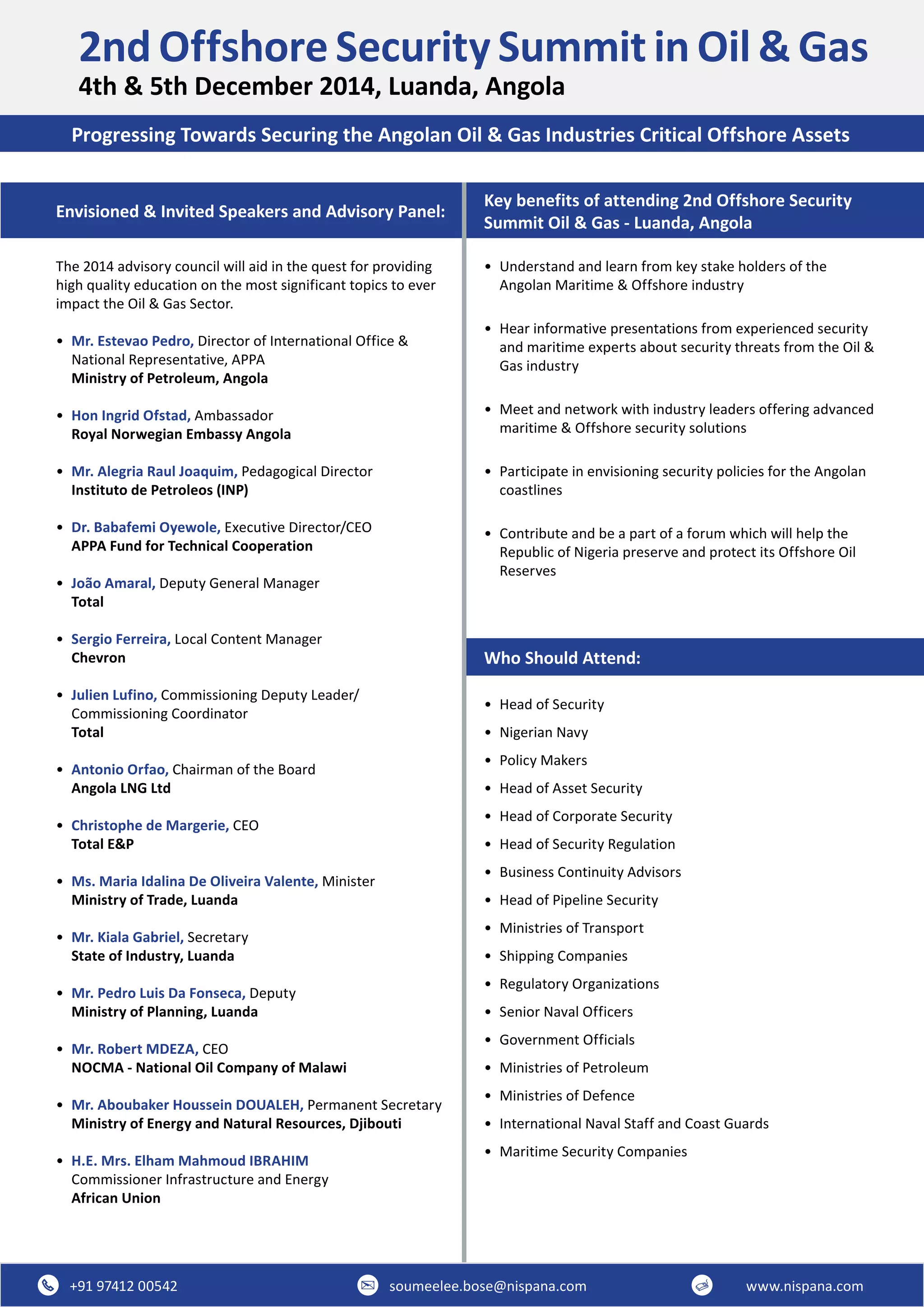 2nd Offshore Security Summit in Oil & Gas | PDF