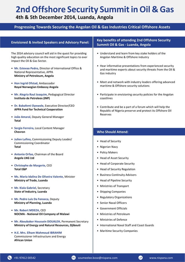 2nd Offshore Security Summit in Oil & Gas | PDF