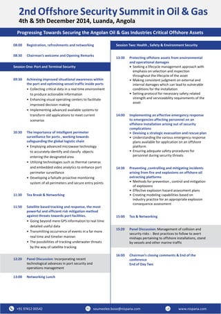 2nd Offshore Security Summit in Oil & Gas | PDF