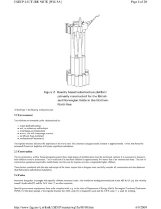 Offshore Structures major structural concepts (jacket-based, GBS-based ...
