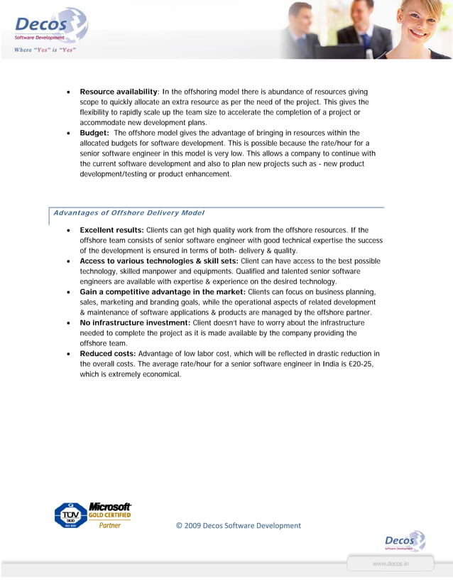Offshoring & Decos Software Model | PDF