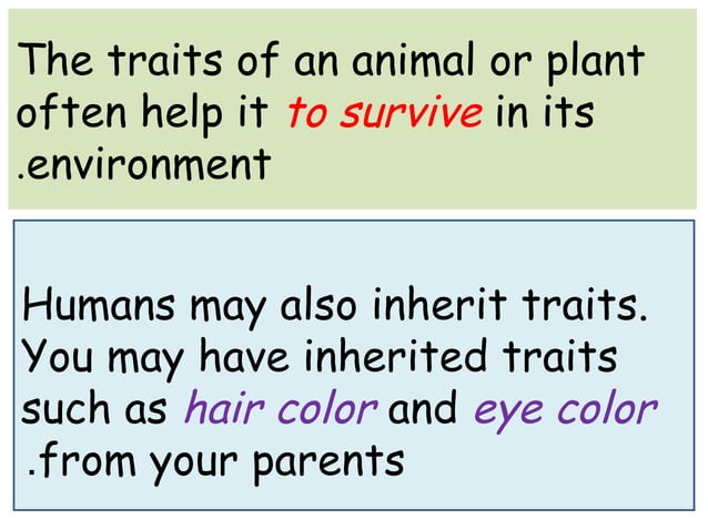 Offspring like their parents | PPT