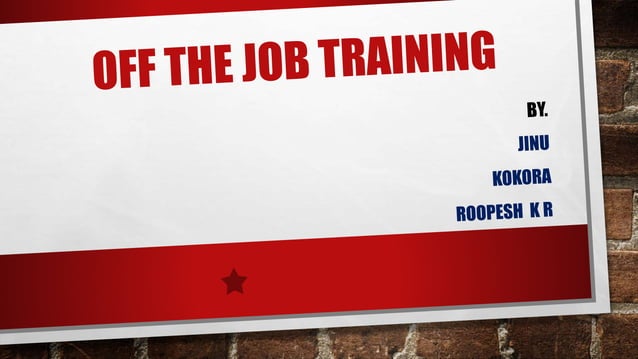 Off the job training methods | PPT