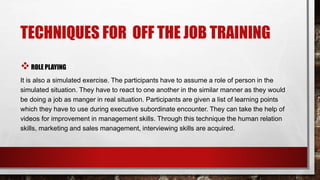 Off the job training methods | PPTX | Business | Business and Finance