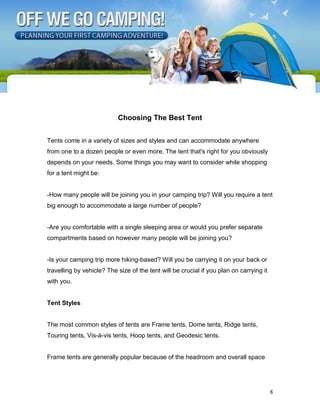 Planning Your FIRST Camping Adventure! | PDF | Camping | Travel Type