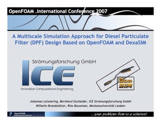 A Multiscale Simulation Approach for Diesel Particulate Filter Design ...
