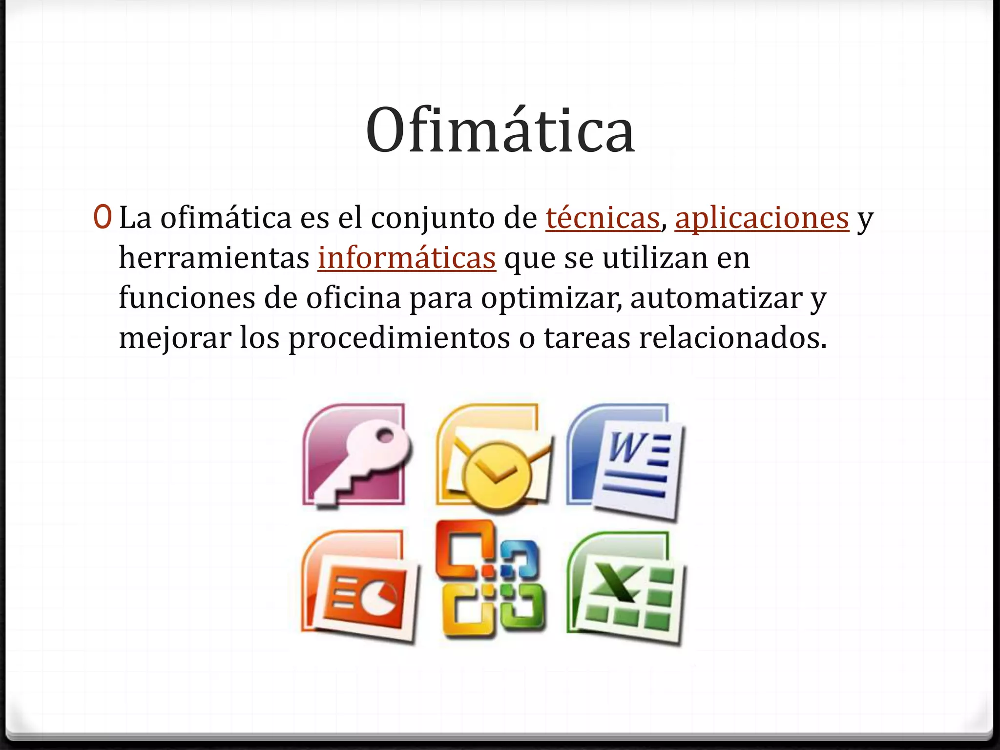Definición e Historia de Ofimática | PPT