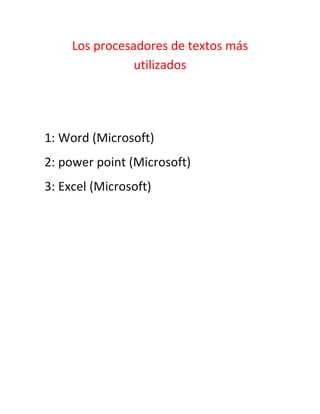 Ofimática y procesadores de textos | PDF