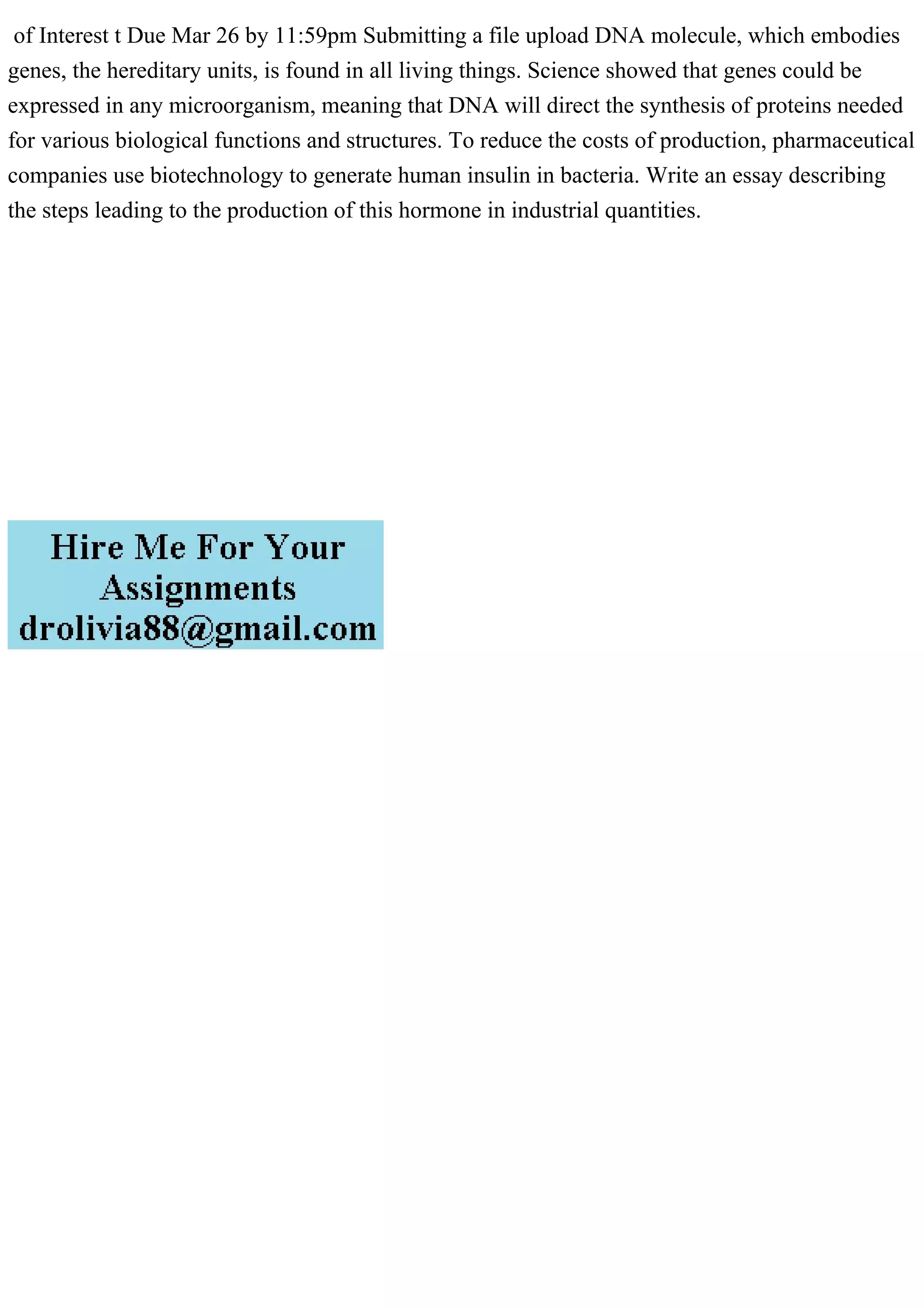 of Interest t Due Mar 26 by 1159pm Submitting a file upload DNA mole.pdf