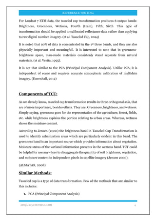 Tasseled Cap Transformation Techniques Reference Writing | PDF
