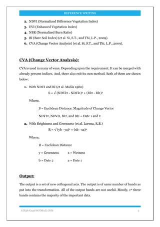Tasseled Cap Transformation Techniques Reference Writing | PDF