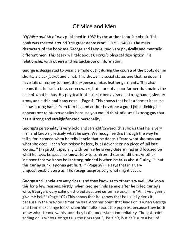 Of mice and men 1 | PDF