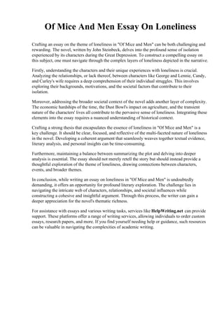 Of Mice And Men Essay On Loneliness.pdf