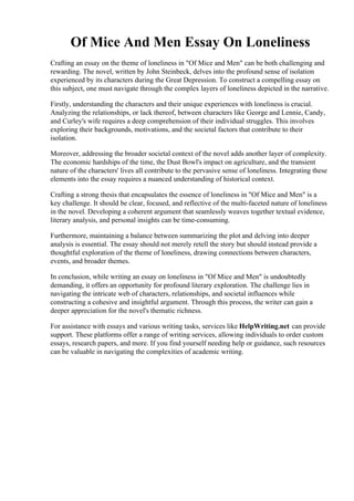 Of Mice And Men Essay On Loneliness.pdf