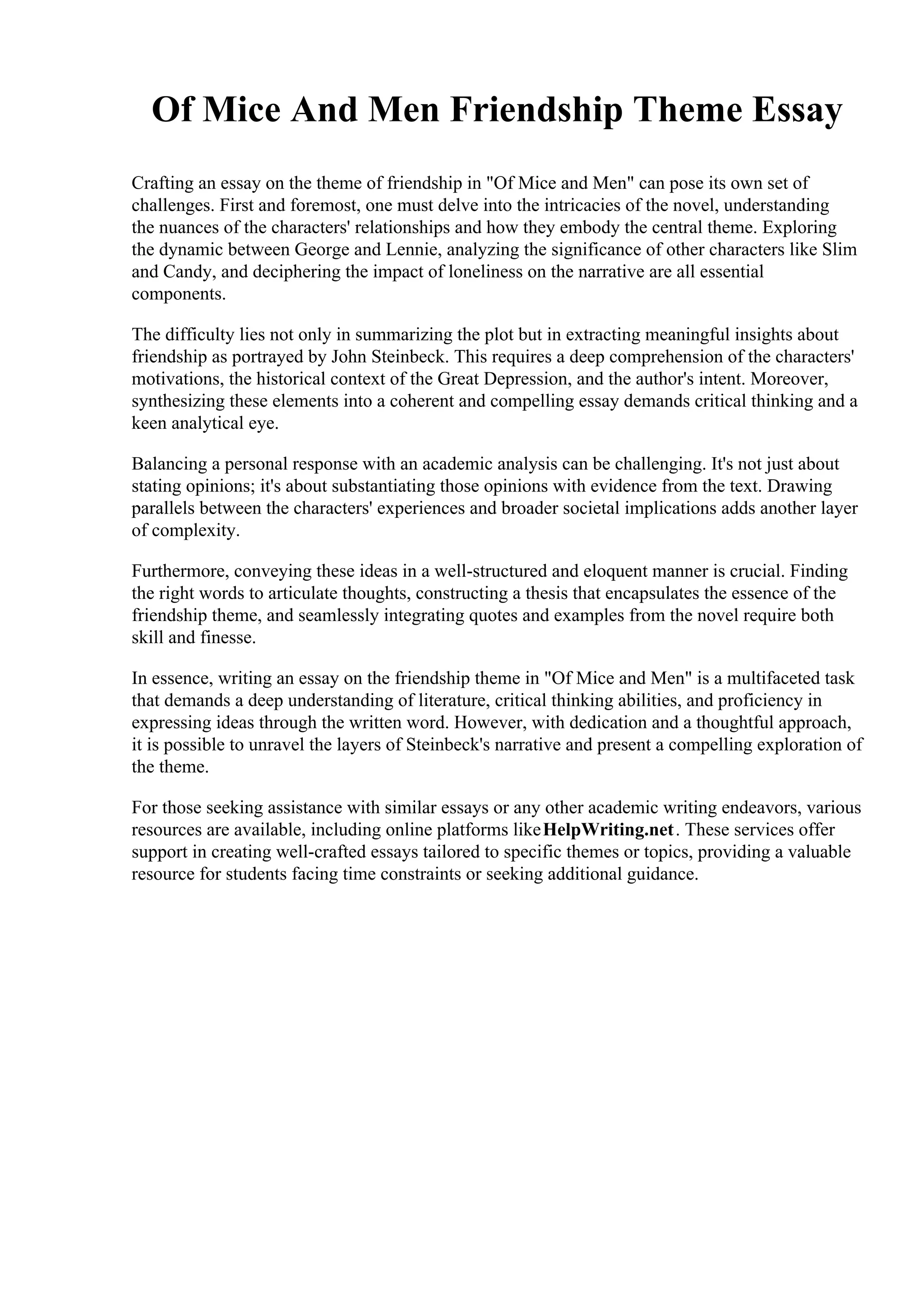 Of Mice And Men Friendship Theme Essay.pdf