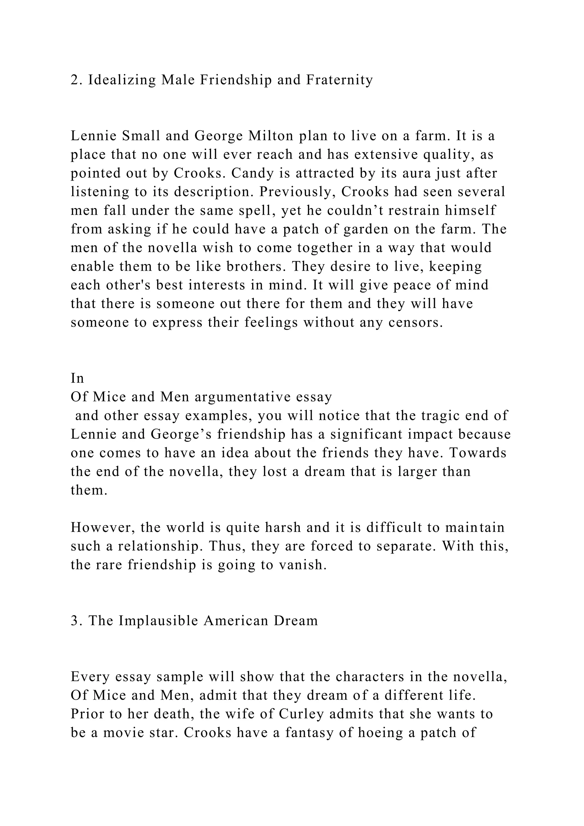 Of Mice and men is a parable that makes an attempt to explain the me.docx