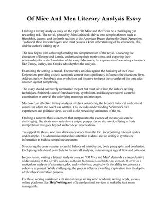 Of Mice And Men Literary Analysis Essay.pdf | Homework and Study ...