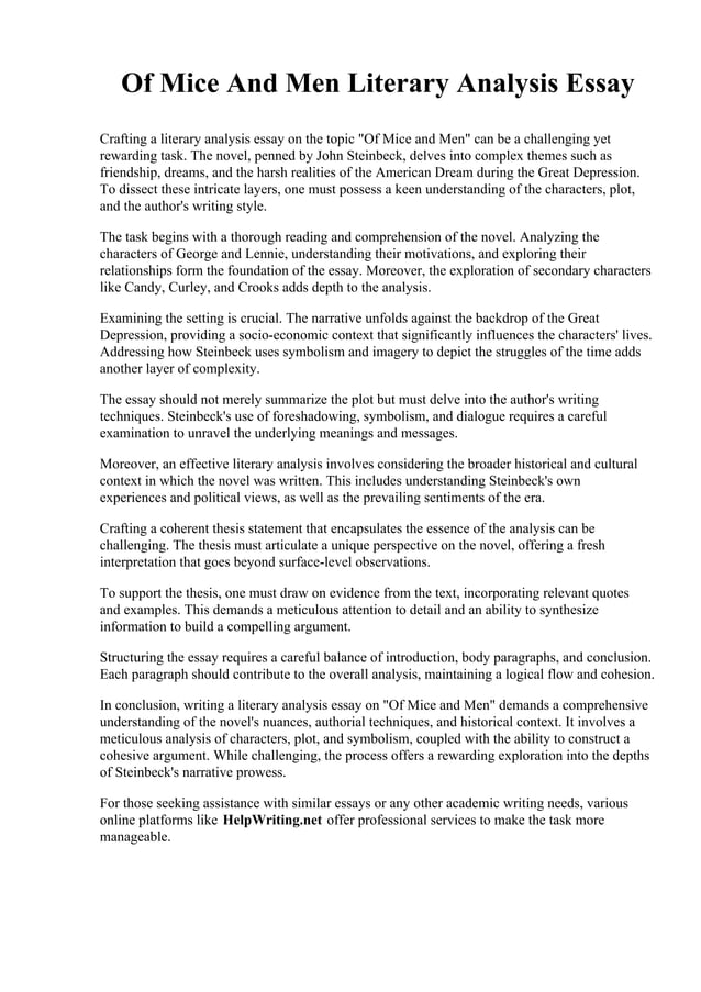 Of Mice And Men Literary Analysis Essay.pdf | Homework and Study ...