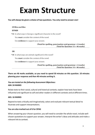 Of Mice and Men Edexcel English Literature Revision Guide | DOCX