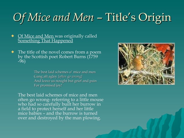 Of Mice and Men Theme and Overview