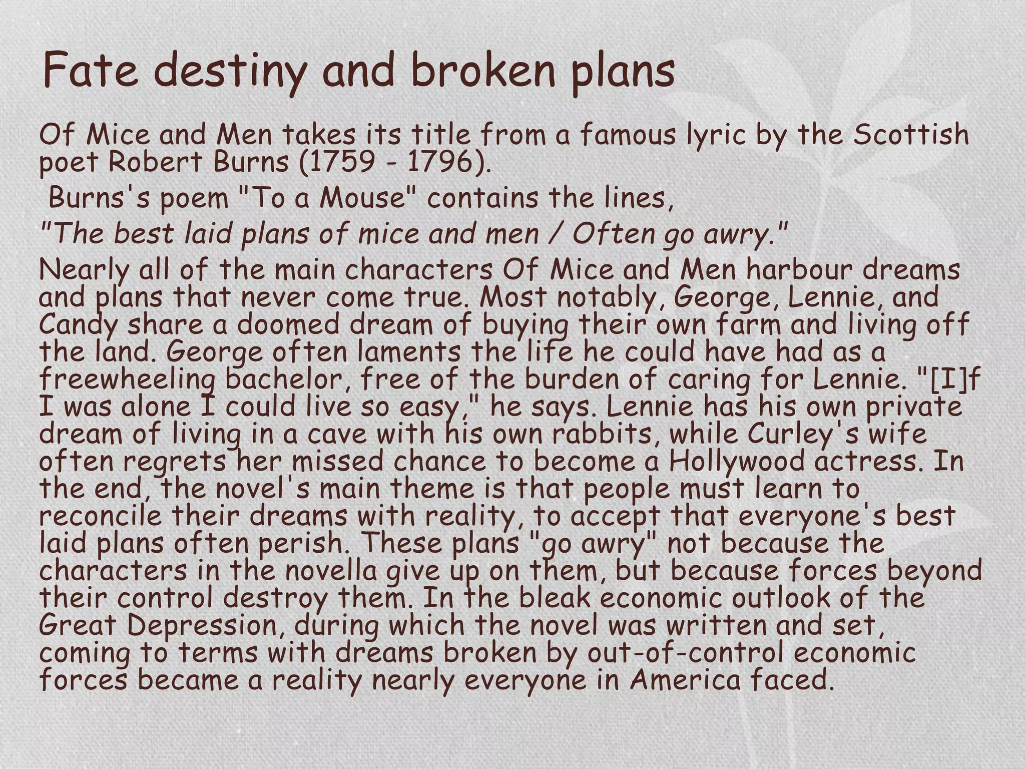 Of Mice and Men revision | PPTX