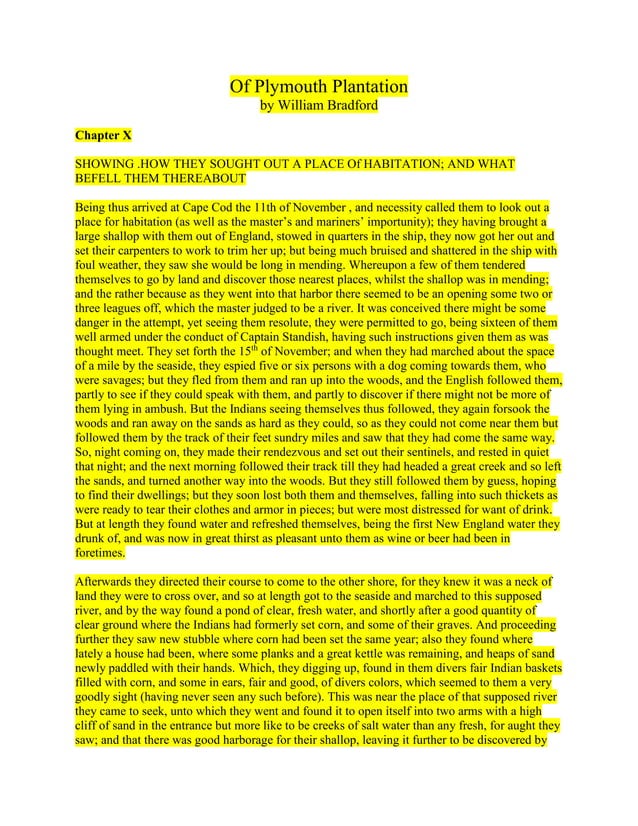 Of plymouth plantation | PDF