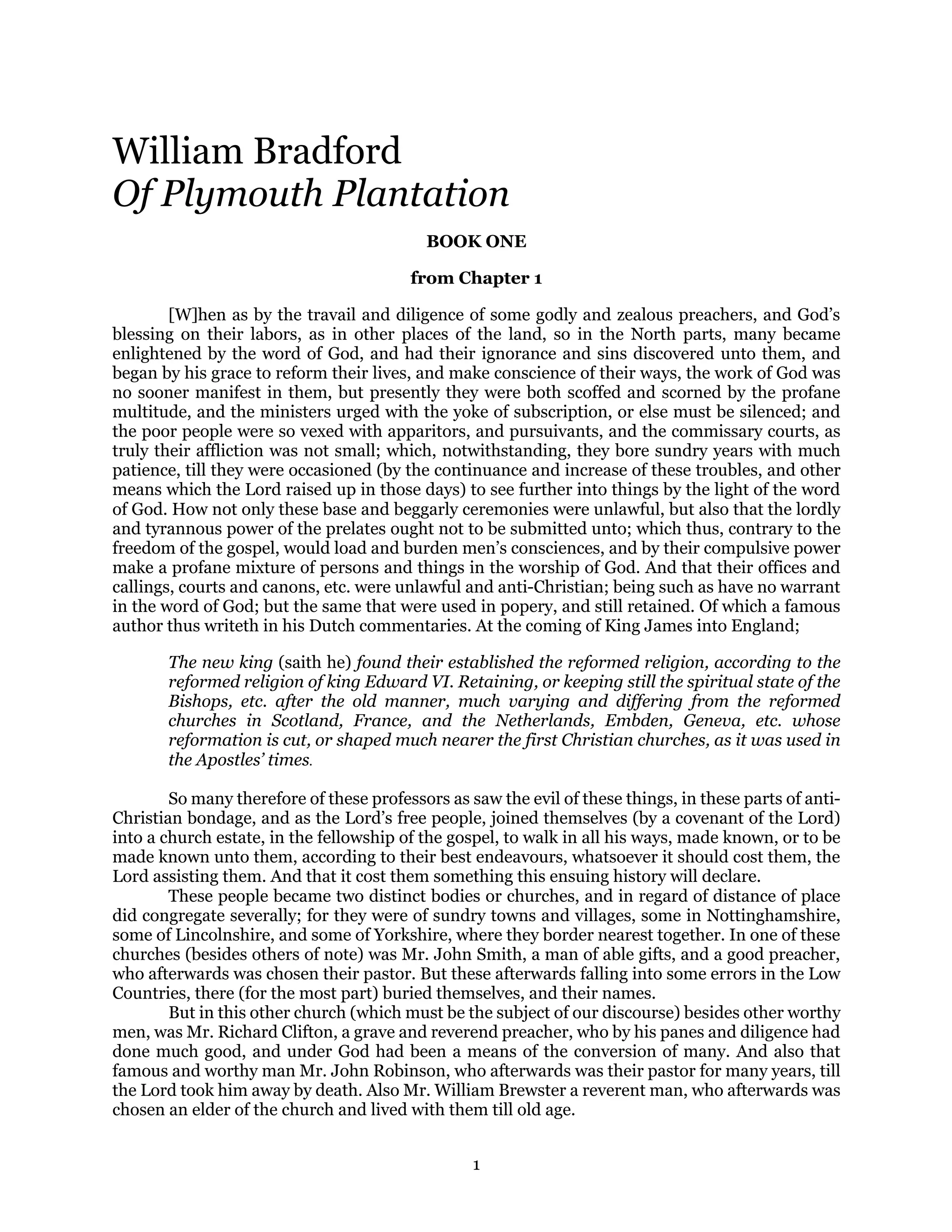 Of plymouthplantation | PDF