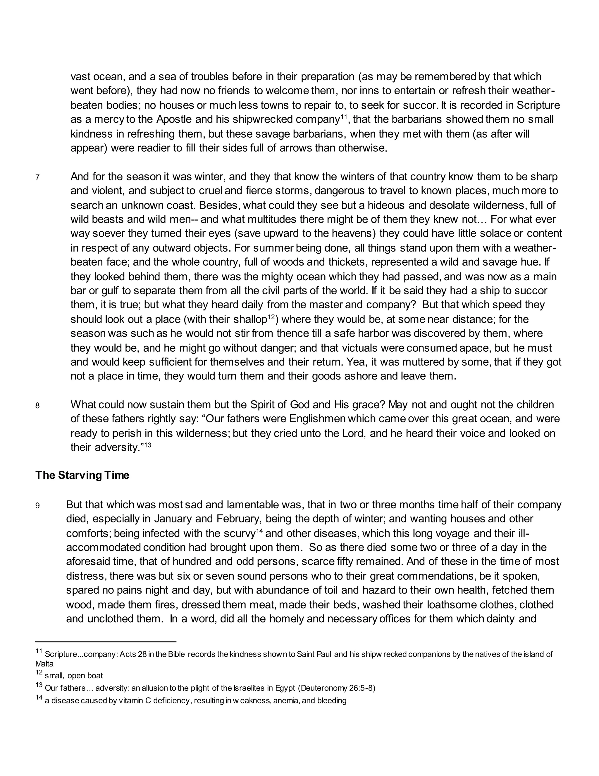 Of plymouth plantation excerpt | DOCX | Cruises | Travel Type