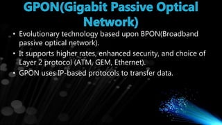 Basics of Optical Network Architecture, PON & GPON | PPTX