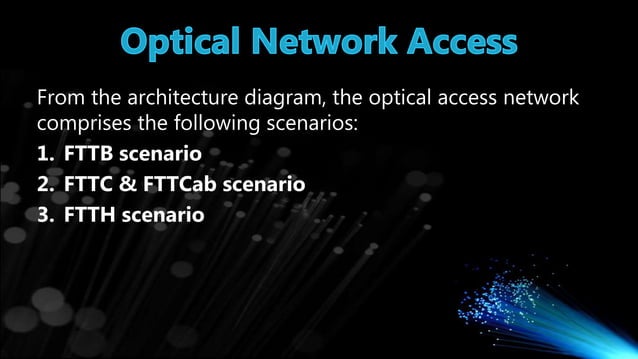 Basics of Optical Network Architecture, PON & GPON | PPTX