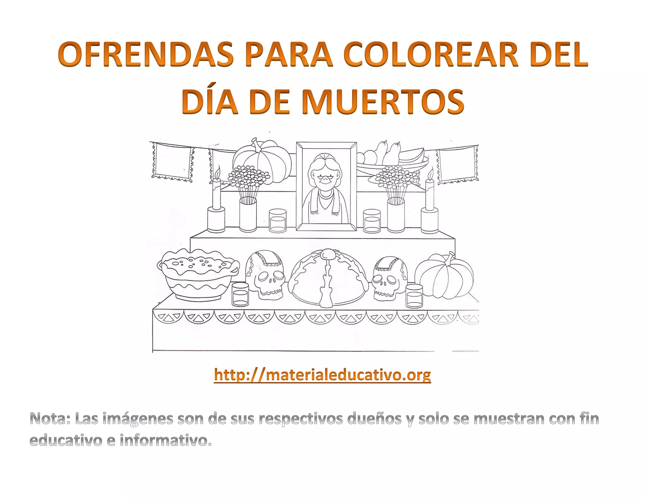Ofrendas para colorear | PPT