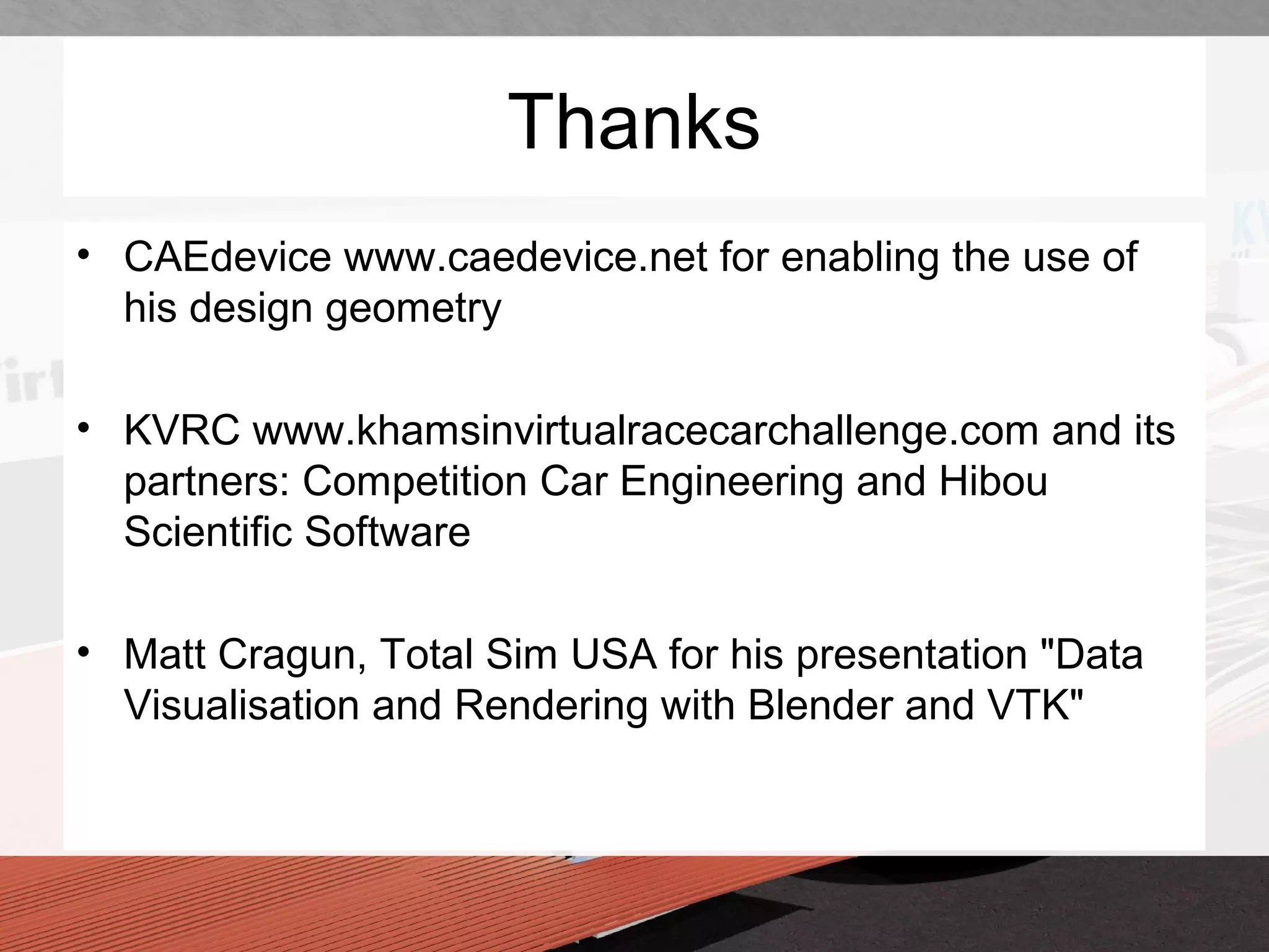 openFoam Visualisation Rendering Using Blender | PPT
