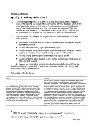 Ofsted framework planning | PDF