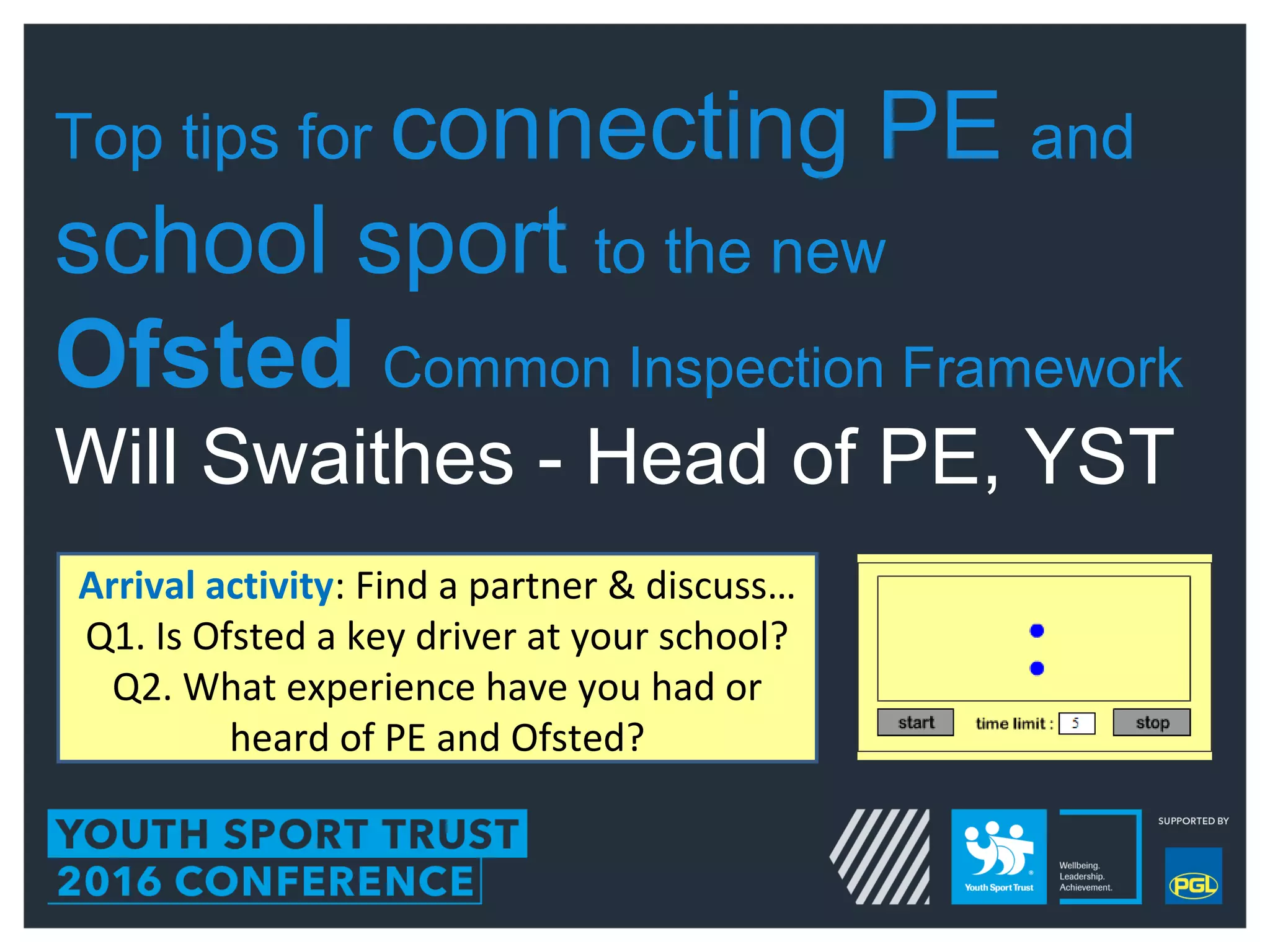 2016 Conference - Top tips for connecting PE to the new Ofsted Common ...