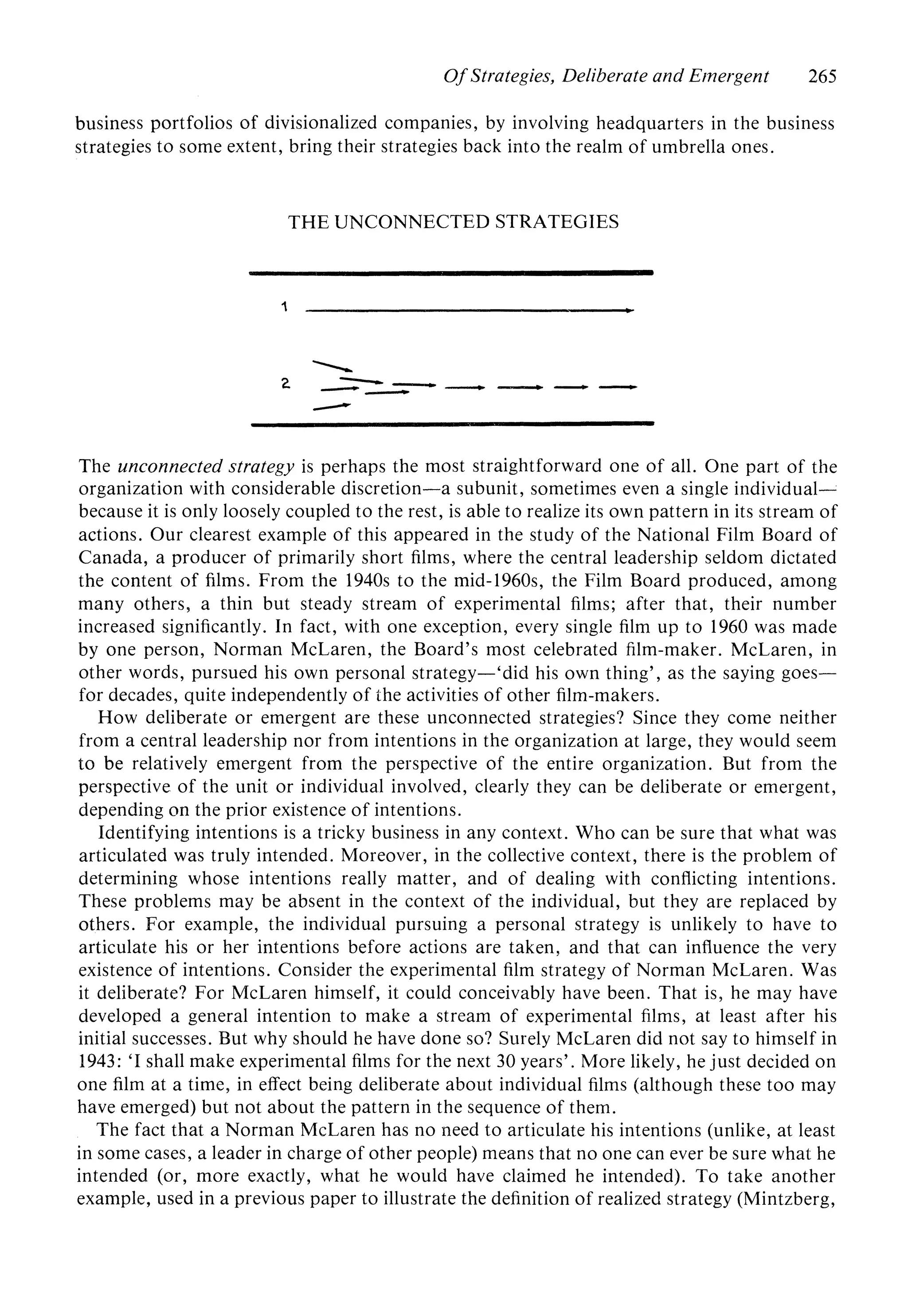 Of strategies deliberate and emergent - Henry Mintzberg | PDF