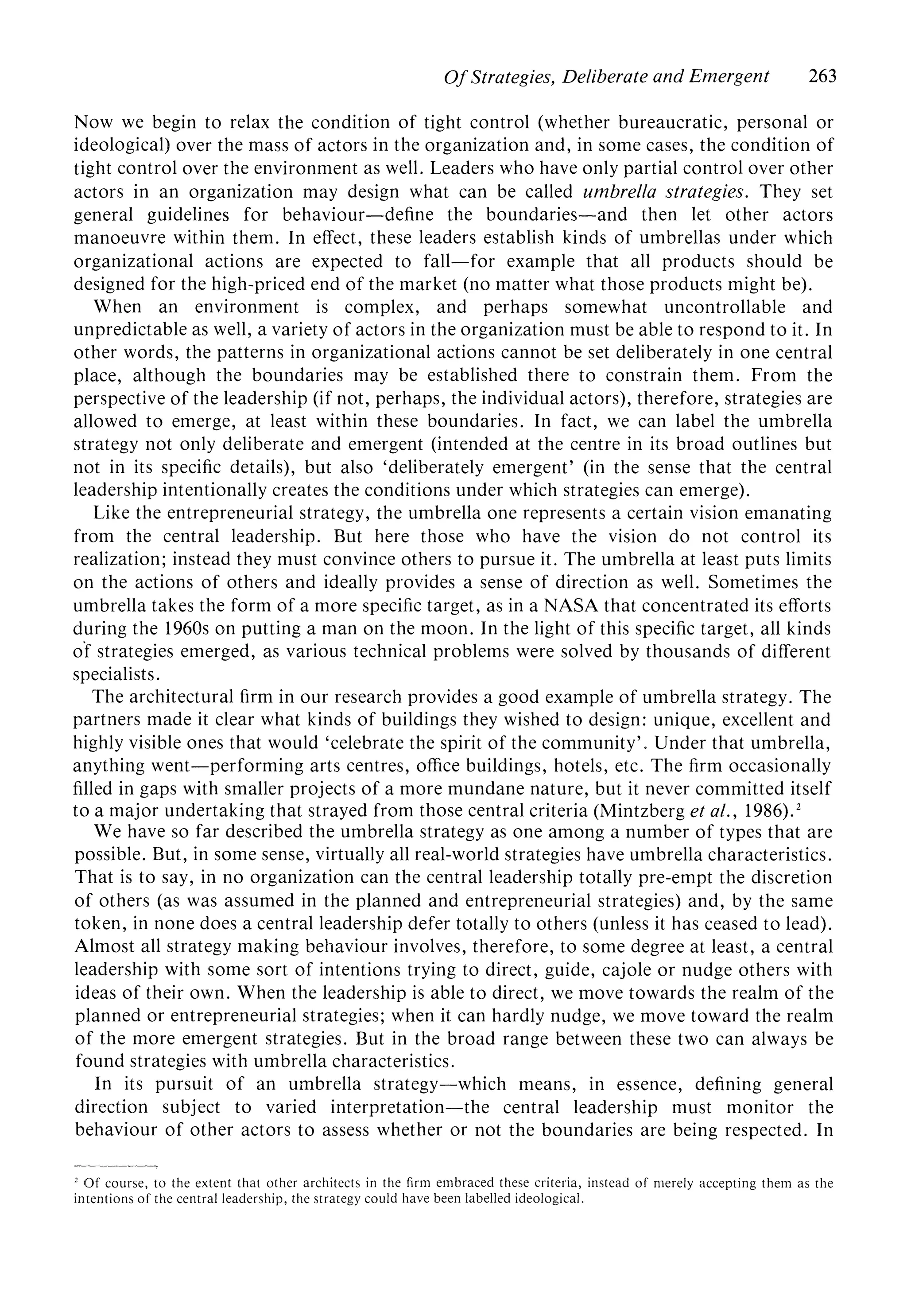 Of strategies deliberate and emergent - Henry Mintzberg | PDF