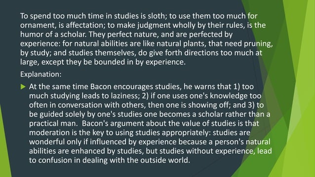 Of Studies by: Francis Bacon | PPTX