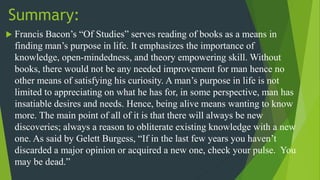 Of Studies by: Francis Bacon | PPTX