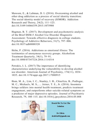 Of the substance disorders, alcohol-related disorders are the mo.docx