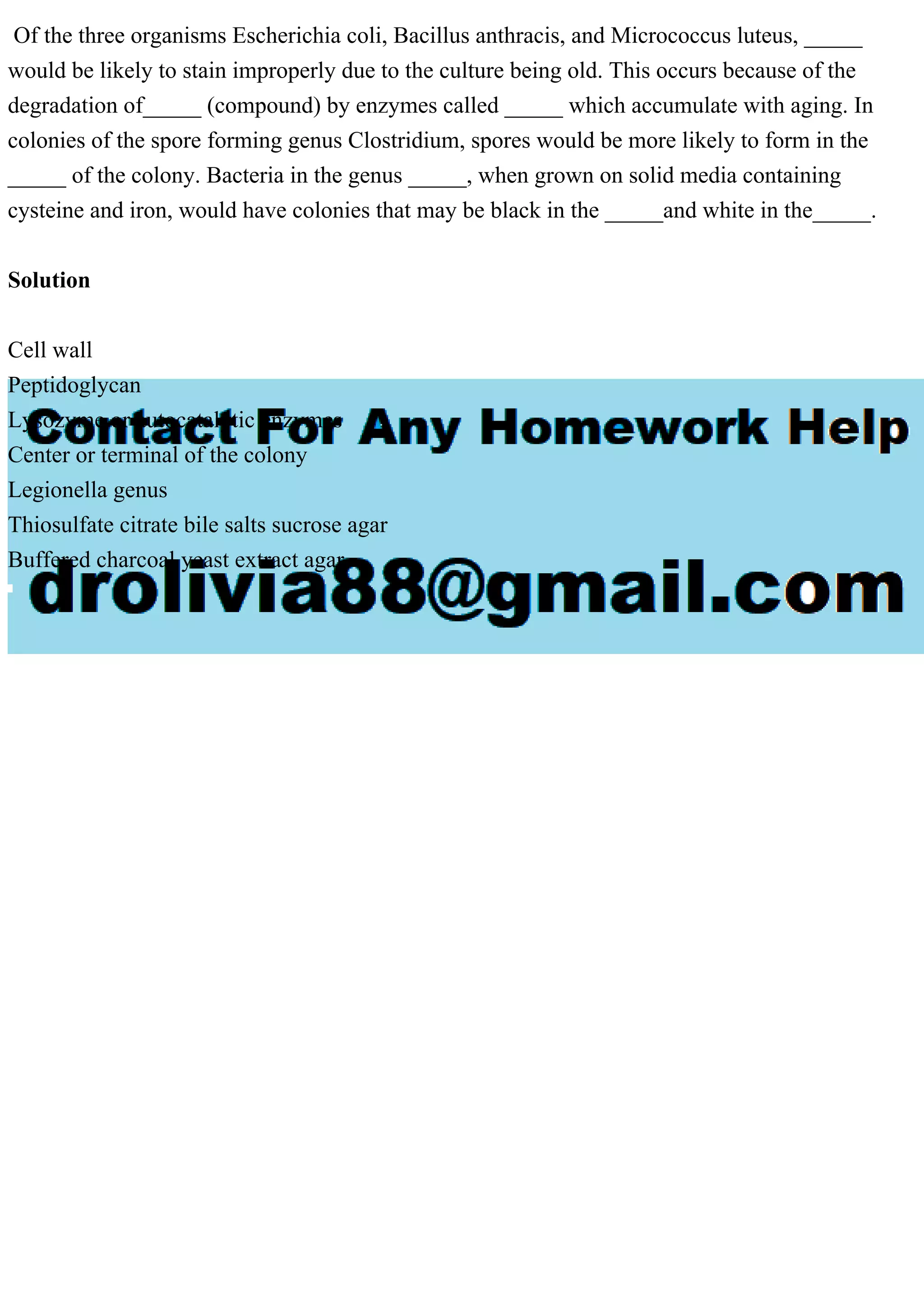 Of the three organisms Escherichia coli, Bacillus anthracis, and Micr.pdf