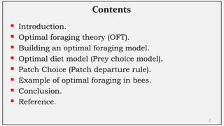 Optimal Foraging Theory (OFT) | PDF