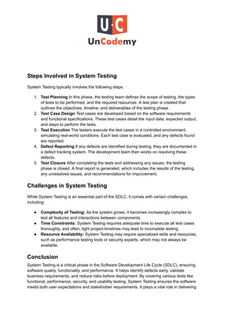 The Role of System Testing in the Software Development Life Cycle (SDLC ...