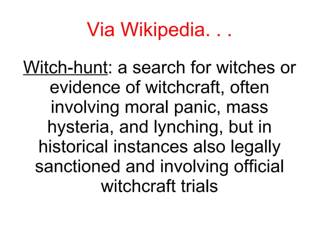 Of witch hunts | PPT