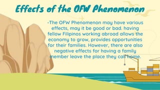OFW overseas filipino workers the ofw phenomenon | PPTX