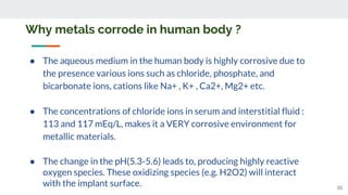 Corrosion of metallic implant | PPTX