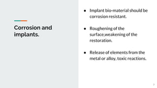 Corrosion of metallic implant | PPTX