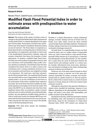 Modified Flash Flood Potential Index | PDF