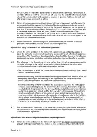 Ogc guidance on_framework_agreements_sept_08 | PDF